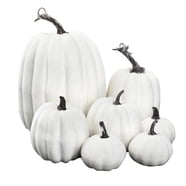 8 Inch Large Artificial Pumpkins Halloween Decor DIY White Foam ...