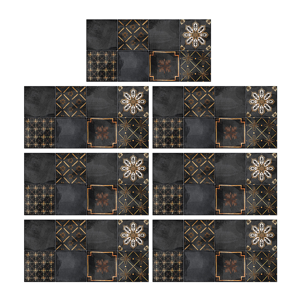 7PCS Retro Tile Stickers Stick Backsplash Tiles Self-Adhesive Sticker ...