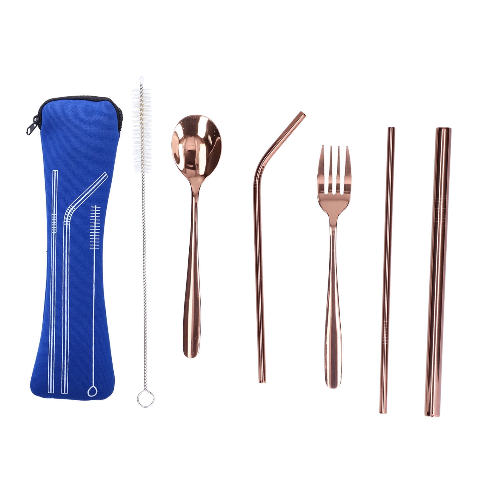 7PCS Stainless Steel Utensils & Reusable Straw, Perfect for Outdoor ...