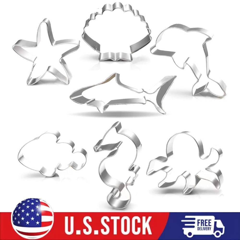 7PCS Under the Sea Creatures Cookie Cutter Set-3 inches Party Cutters ...