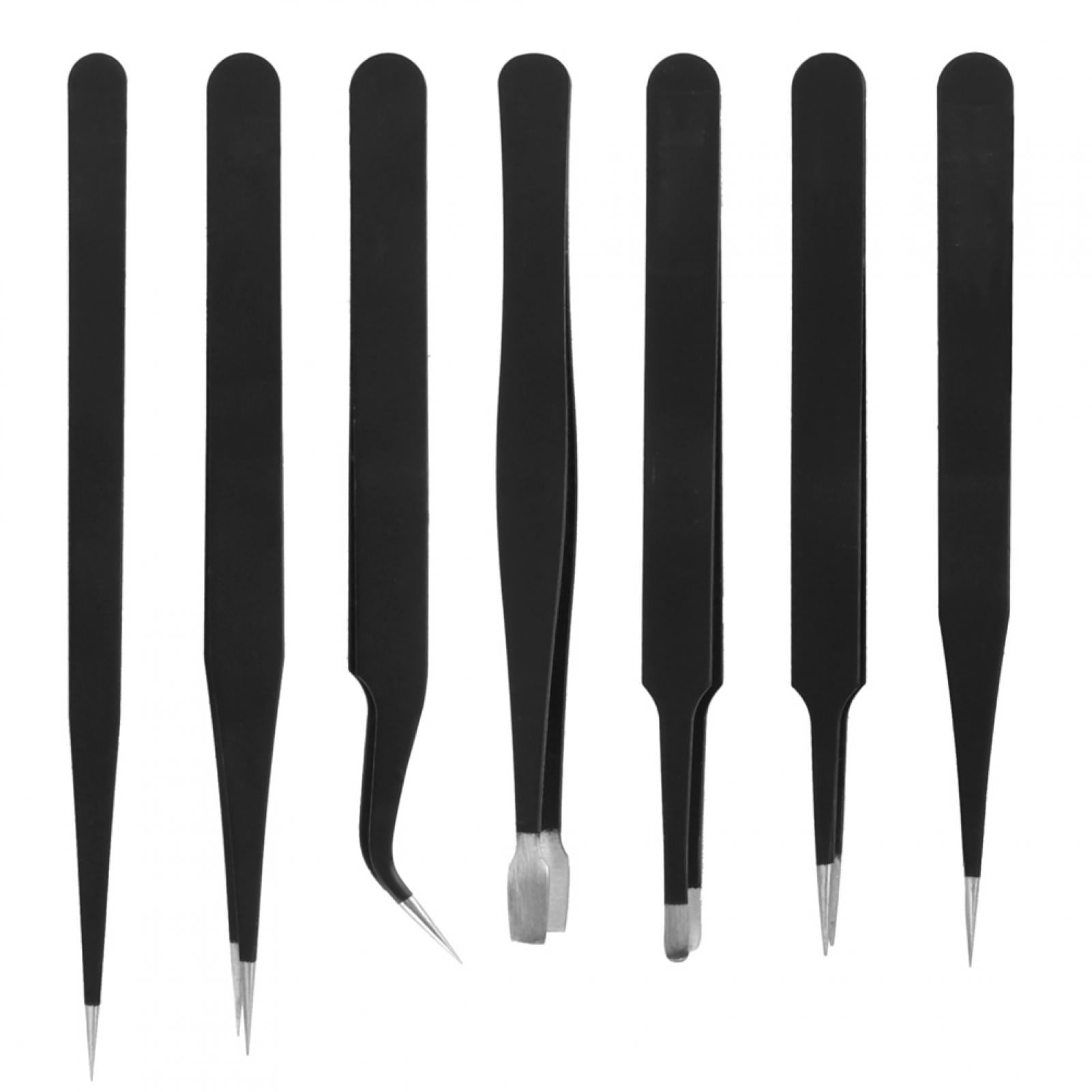 7PCs Anti-Static Stainless Steel Tweezers Set - Precision Electronic ...