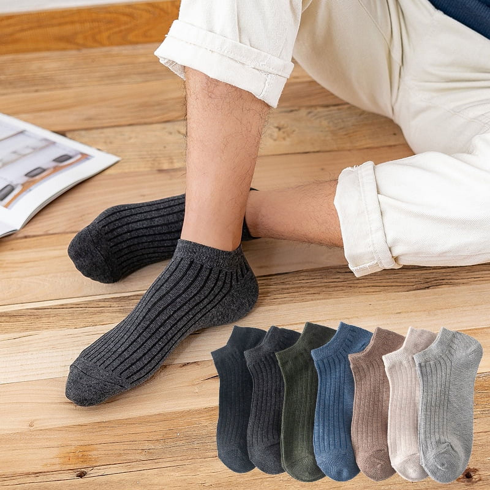 7Pairs Low Cut Ankle Socks for Men Athletic Short Cotton Socks Thin ...