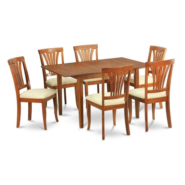 7Pc Set Picasso Table with 12 in butterfly leaf and 6 Avon padded seat ...