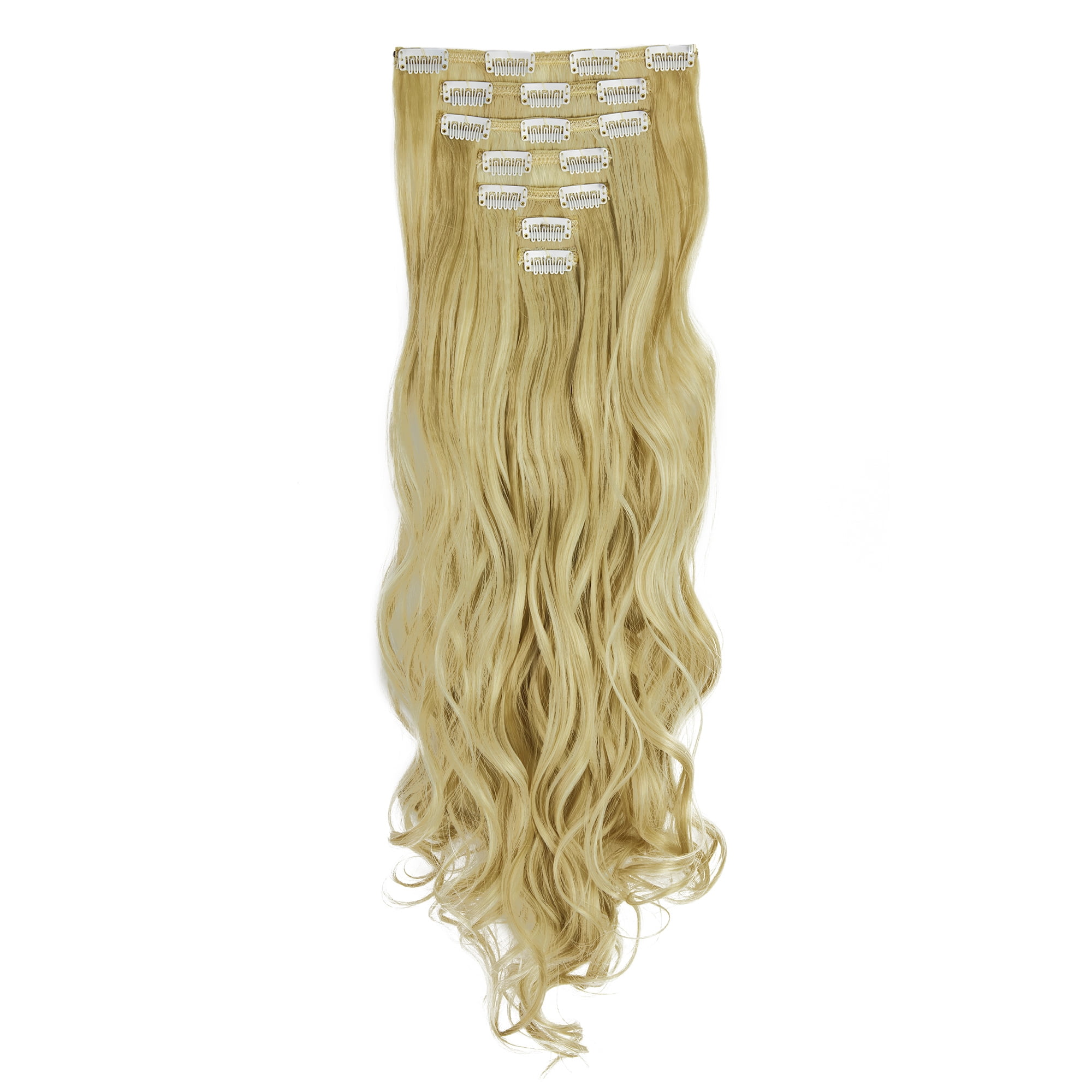 7Pcs 16 Clips 24 Inch Hair Extensions Thick Curly Straight Full Head ...