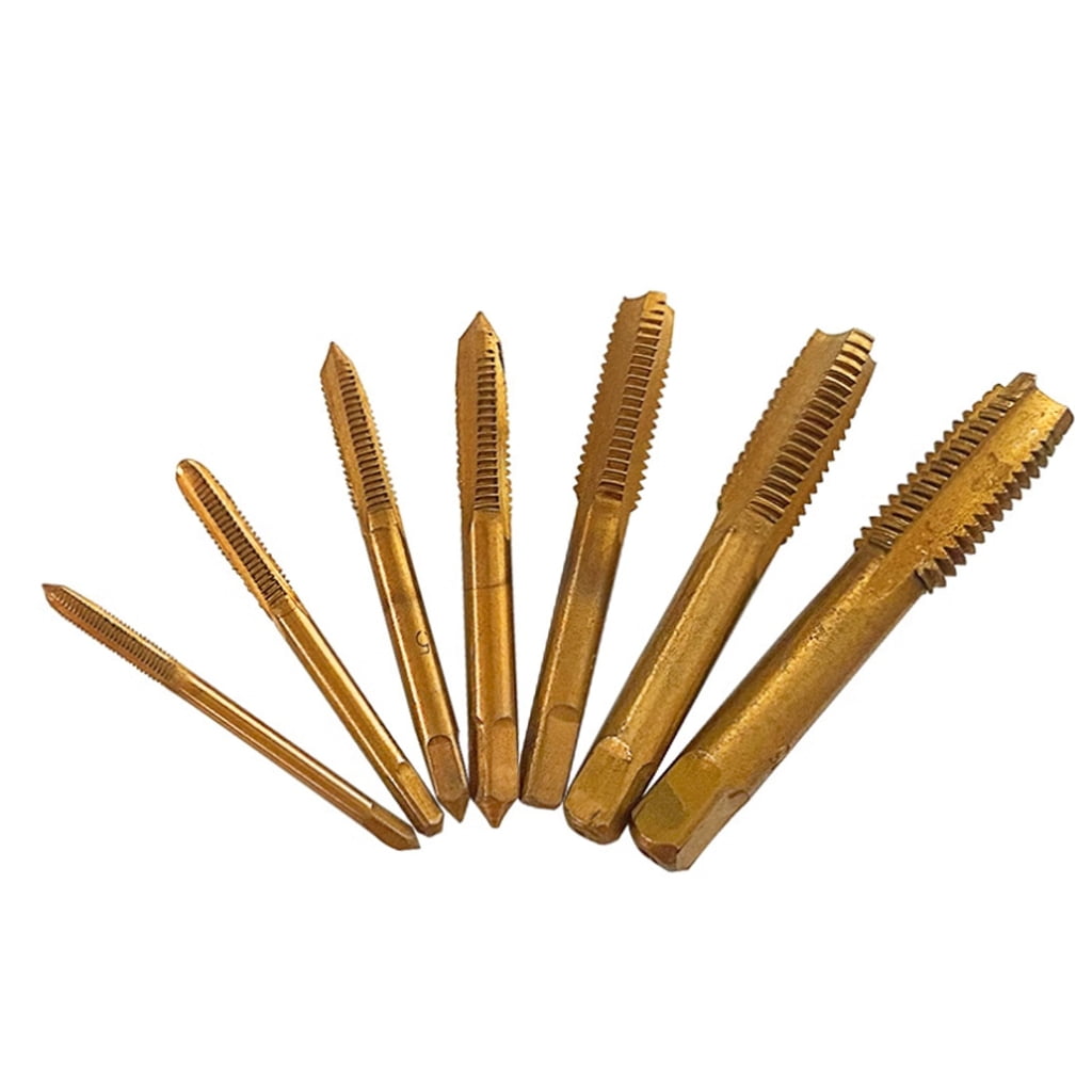 7Pcs 3-12 HSS Metric Right Hand Machine Straight Fluted Screw Thread ...