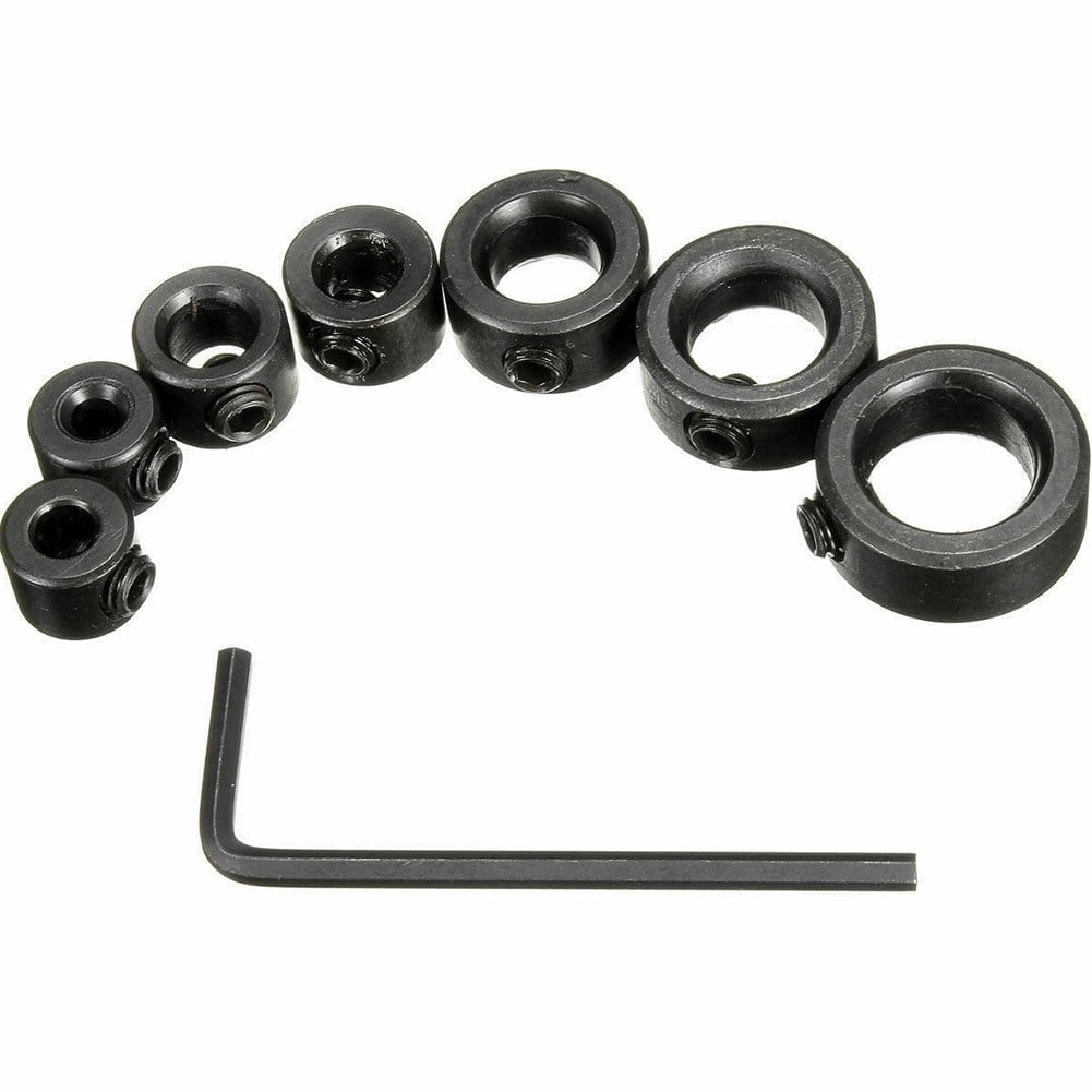7Pcs 3-12mm Drill Bit Depth Stop Collar Ring Positioner Spacing Ring ...