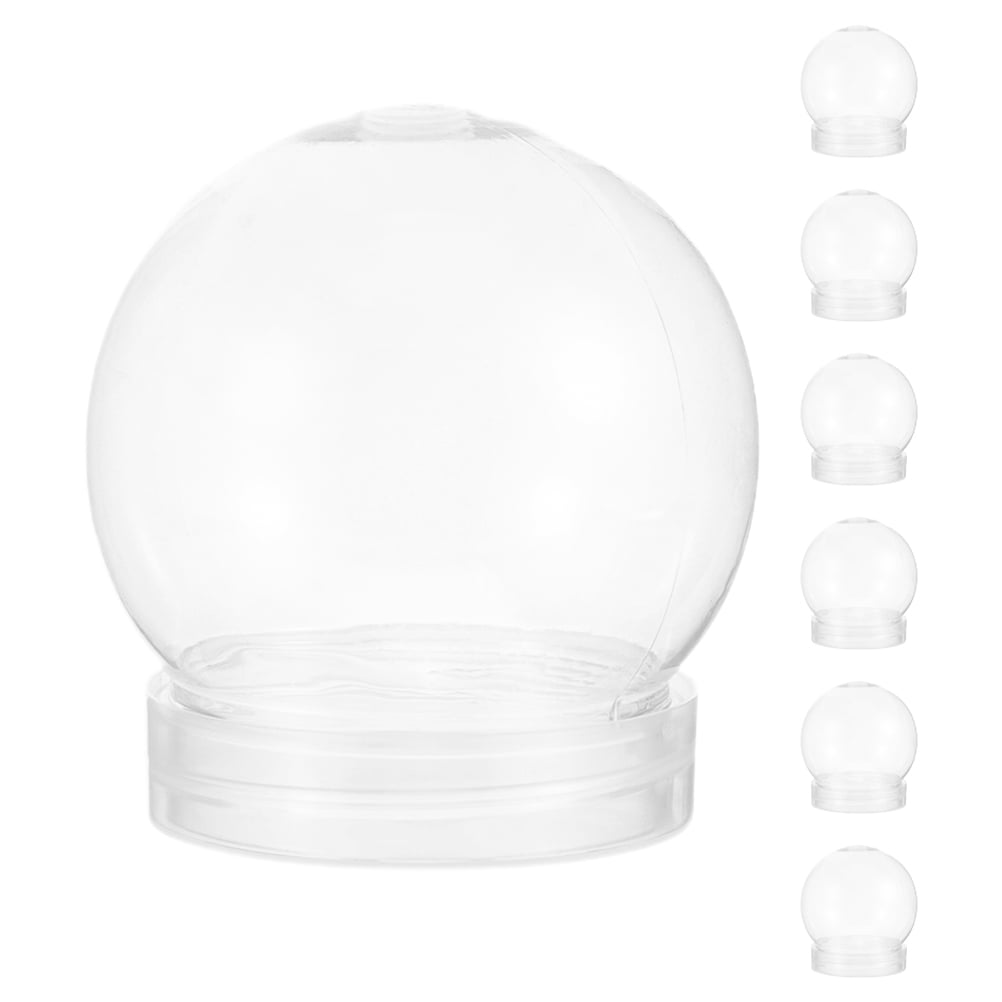 Masteelf 7pcs Clear Plastic DIY Snow Globe with Screw Off Cap Perfect ...