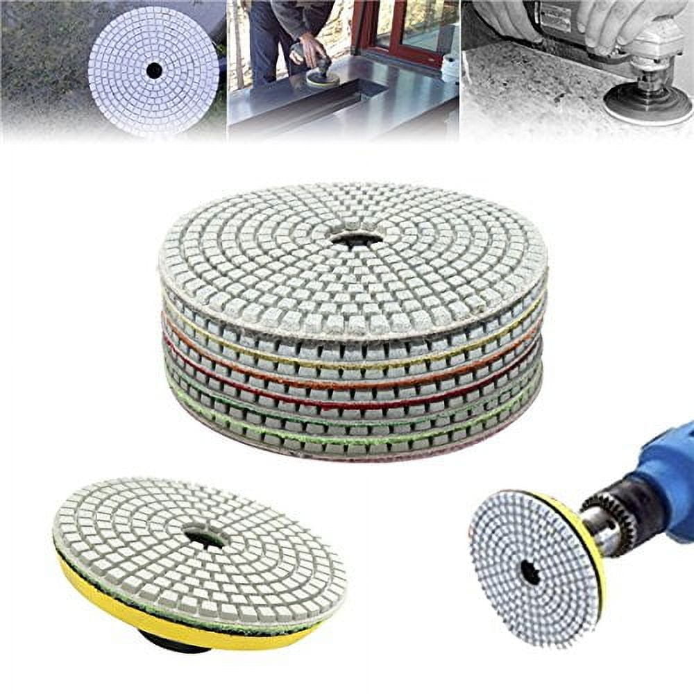 7Pcs 5 Inch 50-3000 Grit Diamond Polishing Pad Sanding Disc For Marble ...