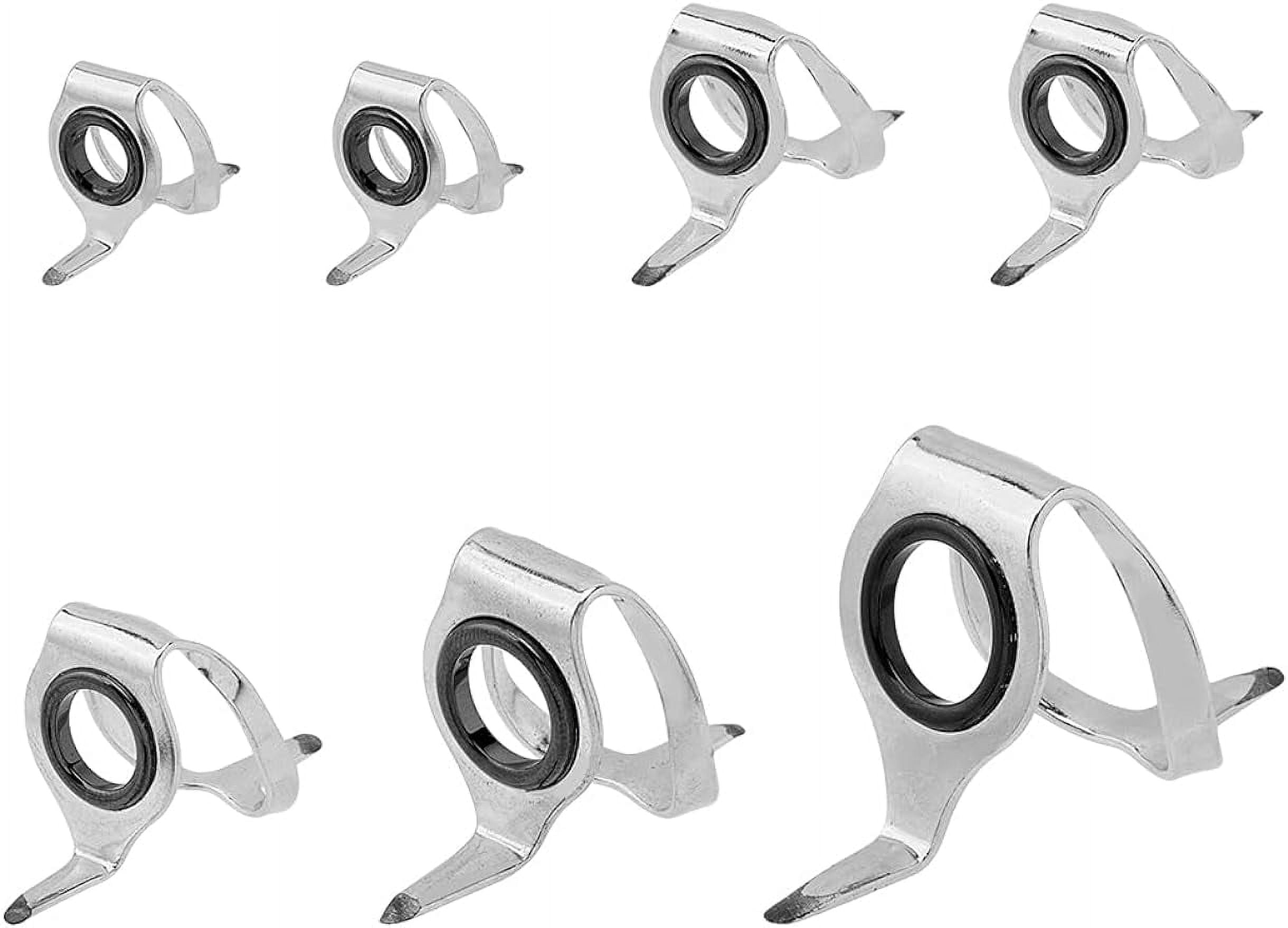 7Pcs 5 Sizes Fishing Rod Guide Kit Rod Stainless Steel Guides Ring Set ...