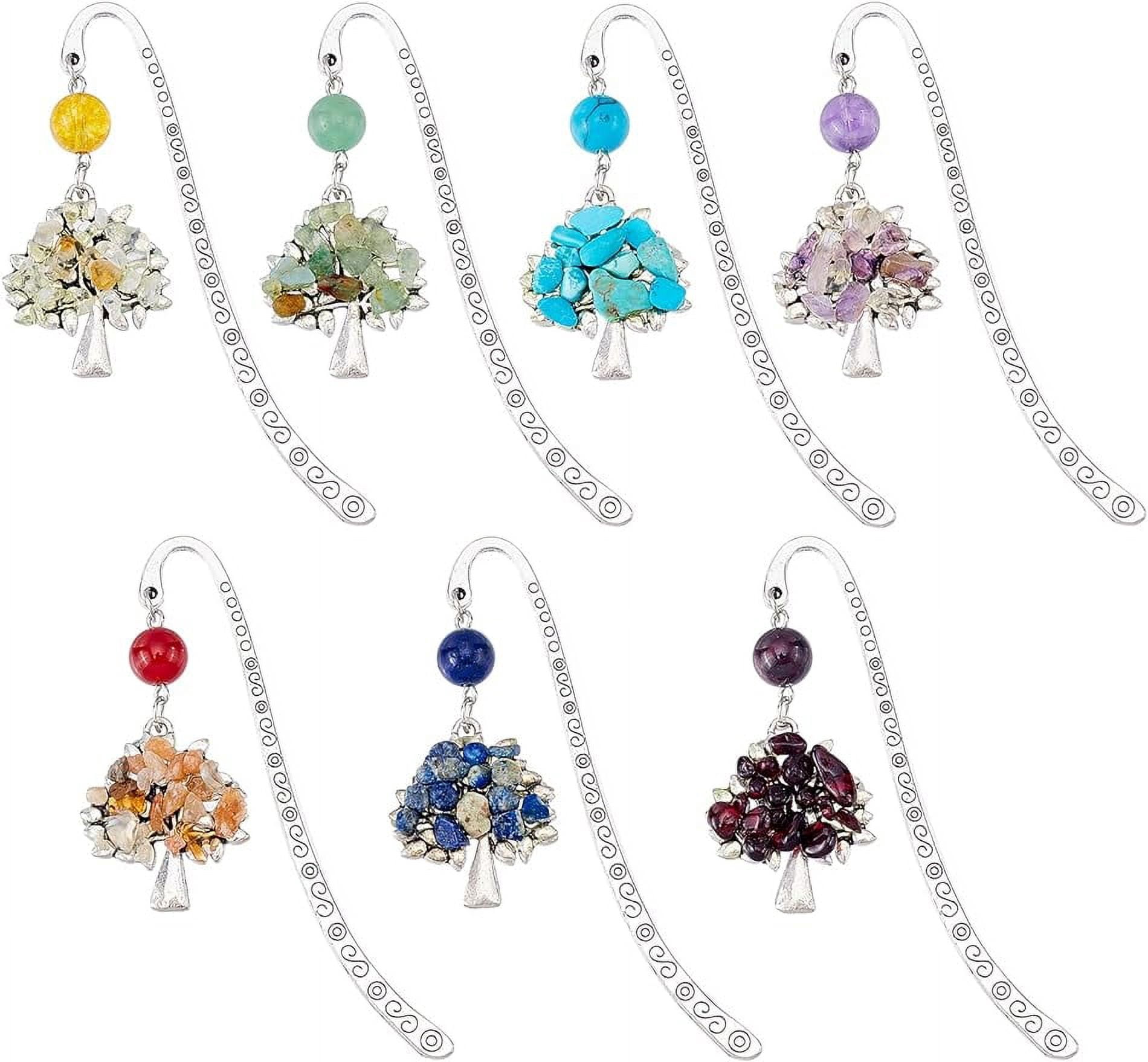 7Pcs 7 Colors Chakra Bookmark Beading Bookmarks Tree of Life Bookmarks ...