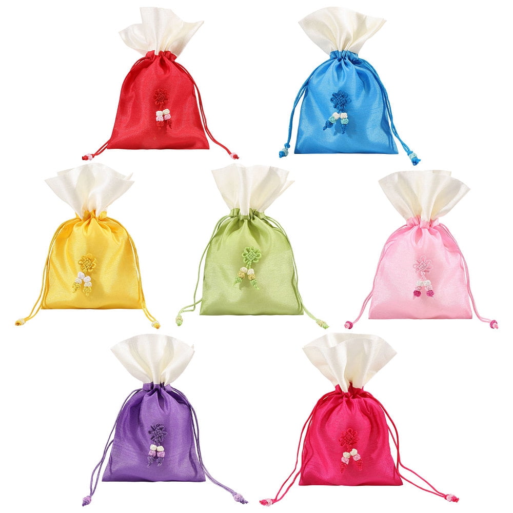 7Pcs 7 Colors Rectangle Cloth Sachet Packing Pouches Drawstring Bags ...