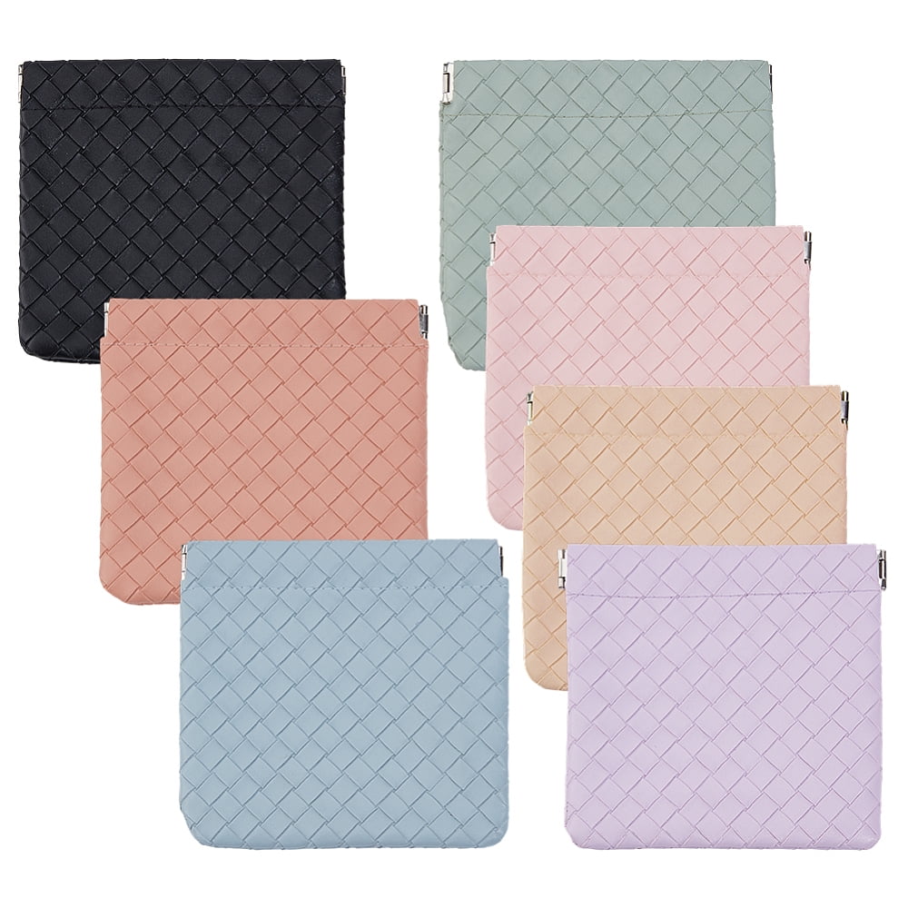 7Pcs 7 Colors Rhombus Textured PU Imitation Leather Clutch Bags Mini ...