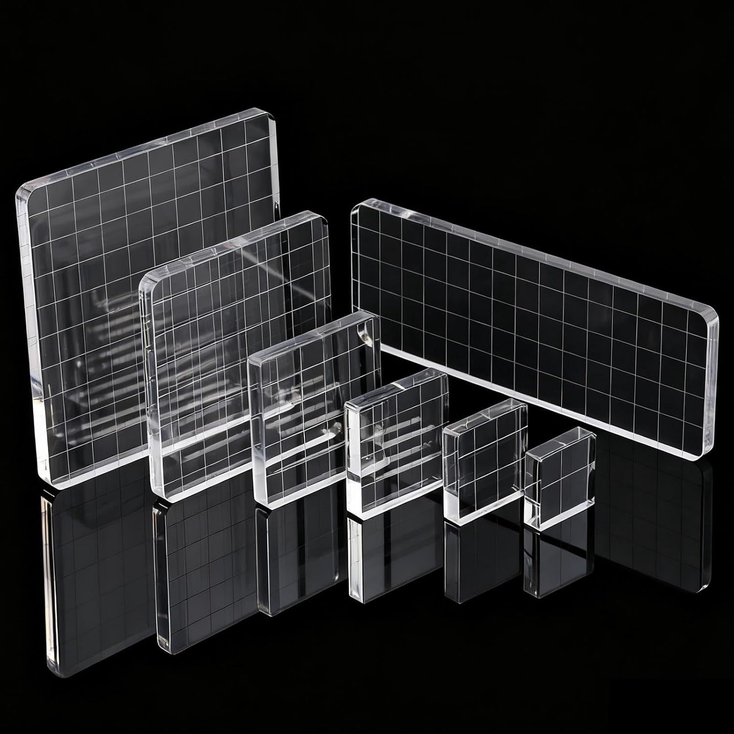 7Pcs Acrylic Stamp Block Assorted Sizes Acrylic Blocks for Stamping ...