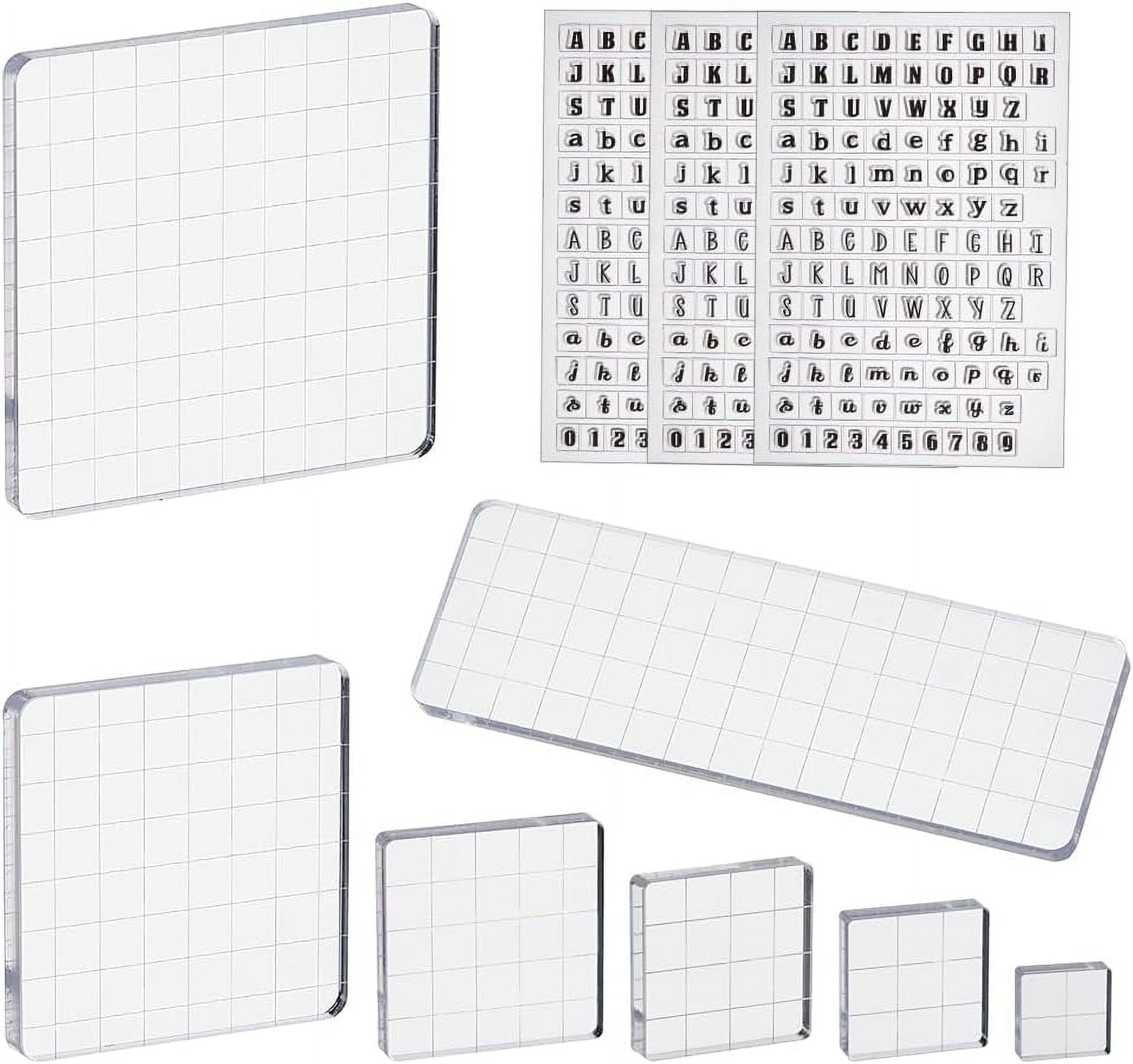 7Pcs Acrylic Stamp Blocks with 1pc Letter and Number Stamps Clear ...