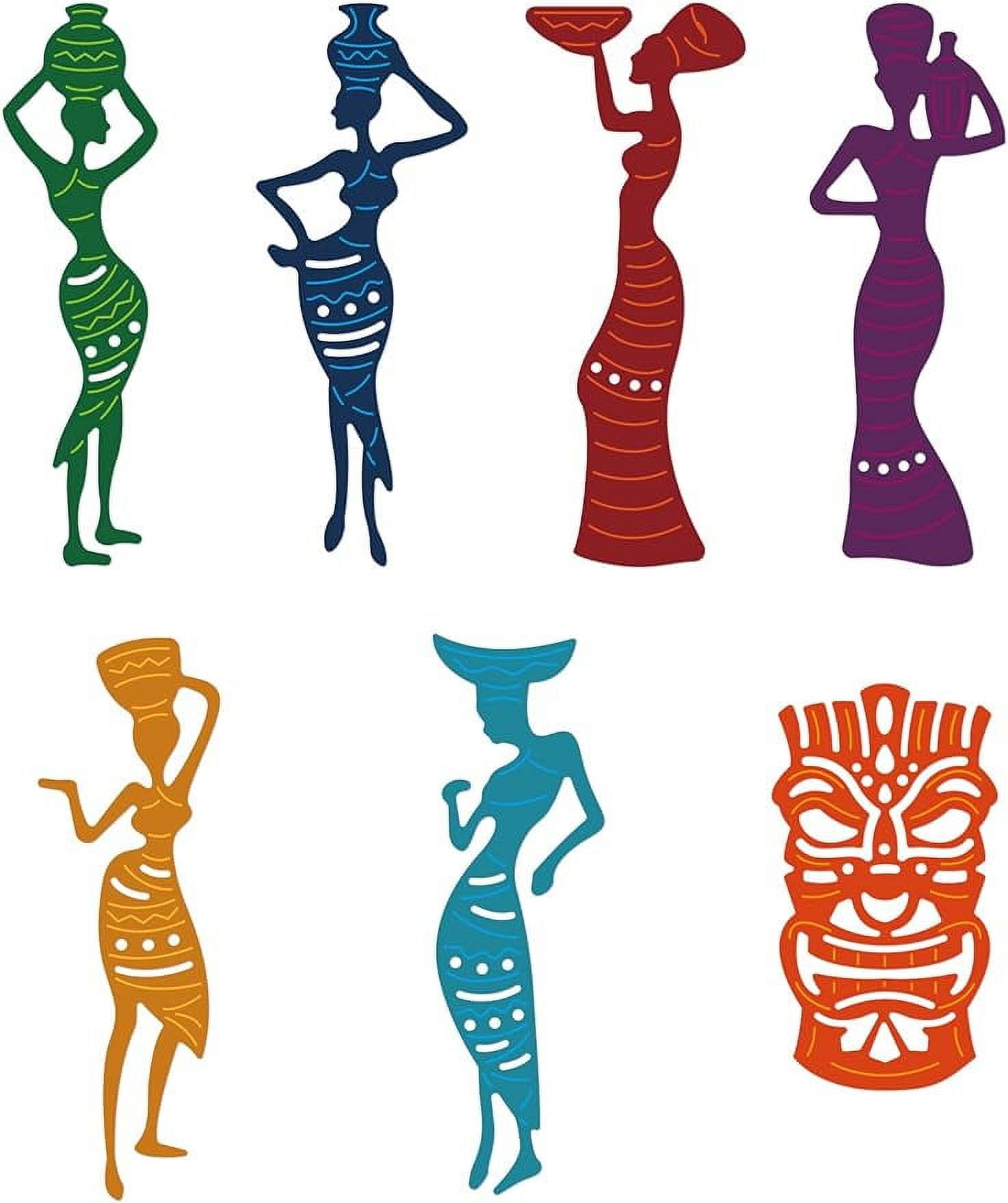 7Pcs African Tribal Cutting Dies Metal Figures Tribal Faces Die Cuts ...