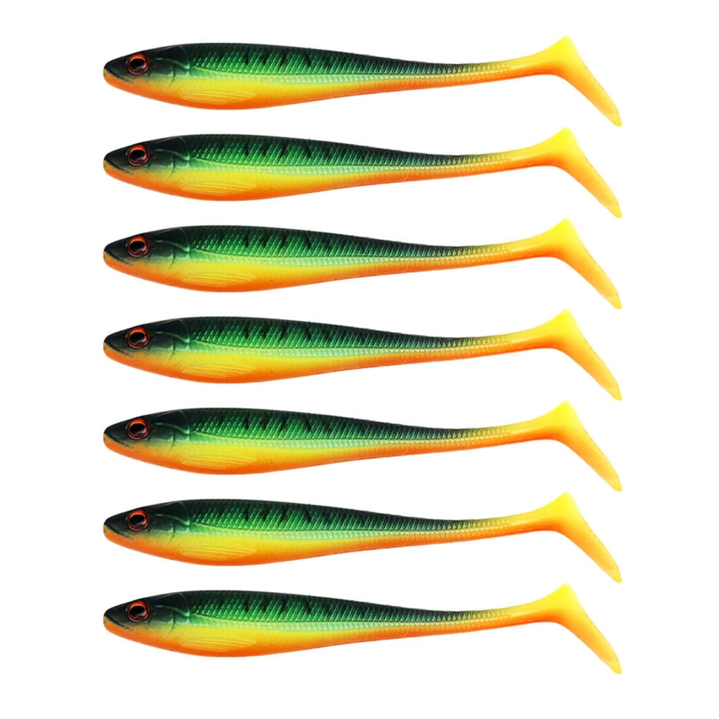 7Pcs Artificial Baits Fishing Lures Paddle Tail Swimbaits for Trout ...