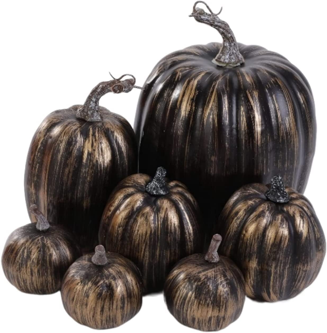 7Pcs Artificial Pumpkins Halloween Decoration, Lifelike Simulation ...