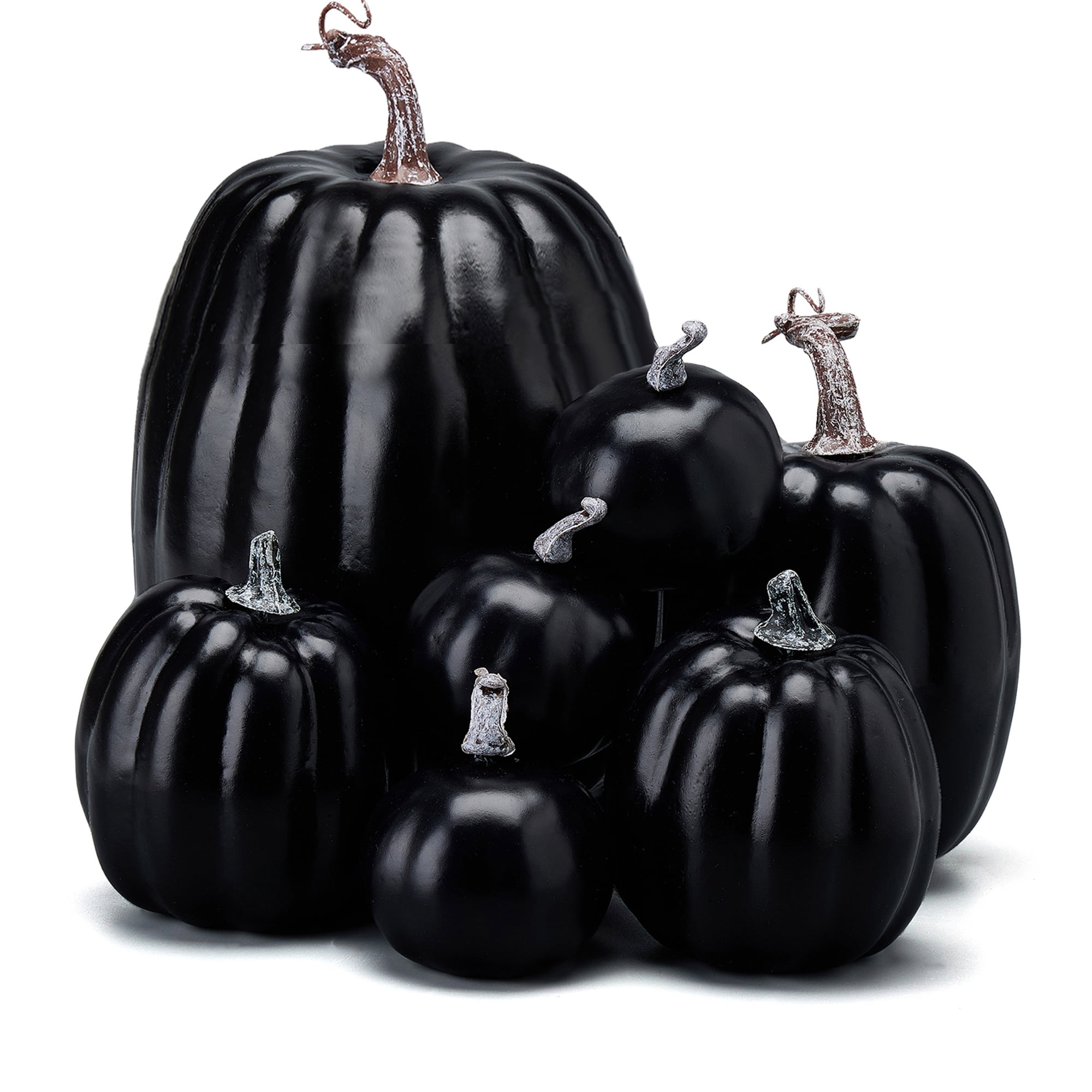 7Pcs Artificial Pumpkins Harvest Decor Set Assorted Craft Foam Pumpkins ...