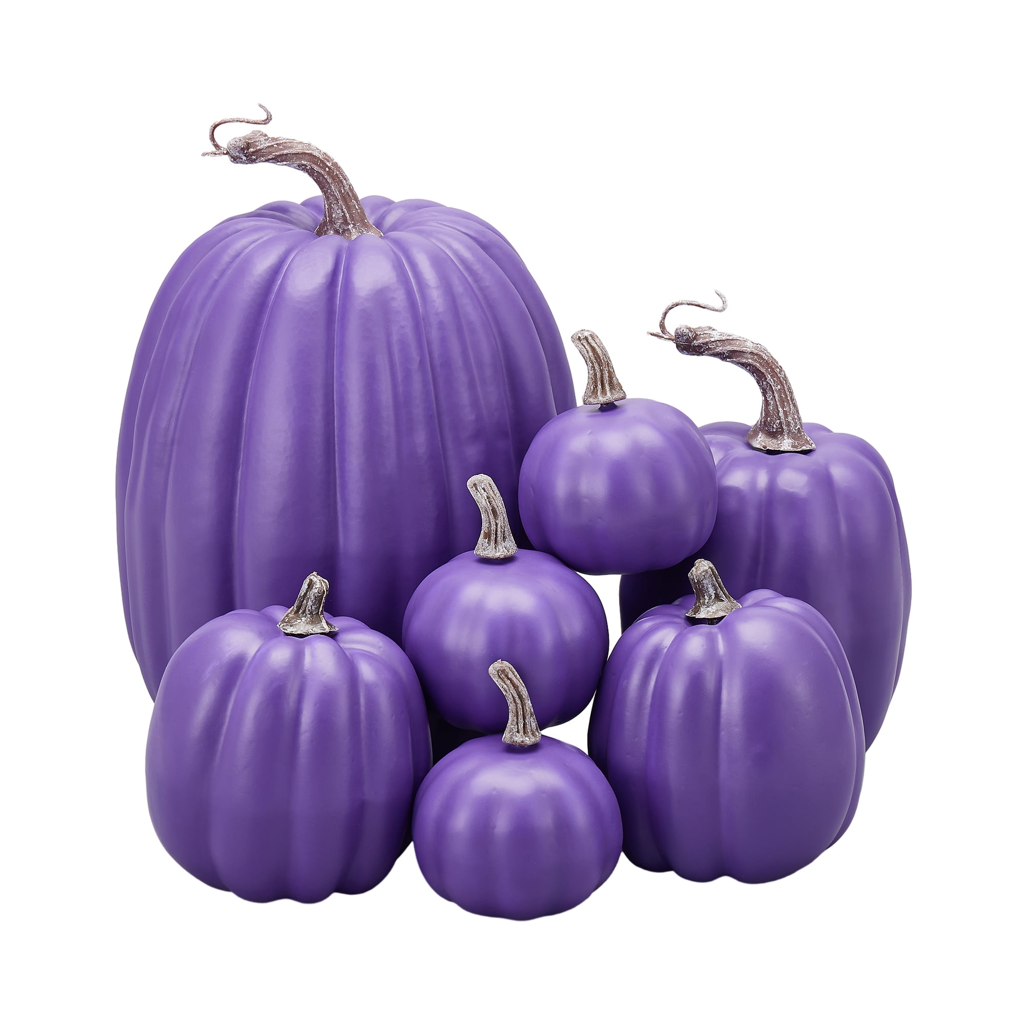 7Pcs Artificial Pumpkins for Decorating, Assorted Faux Pumpkin Cute ...