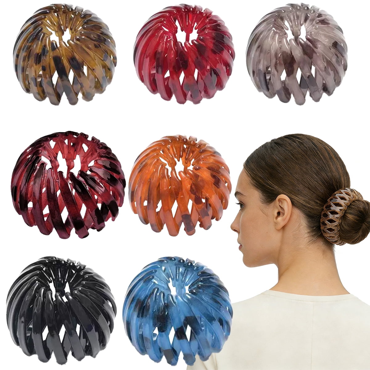 7Pcs Bird Nest Magic Hair Clip, DUAIU Lazy Bird's Nest Plate Hairpin ...