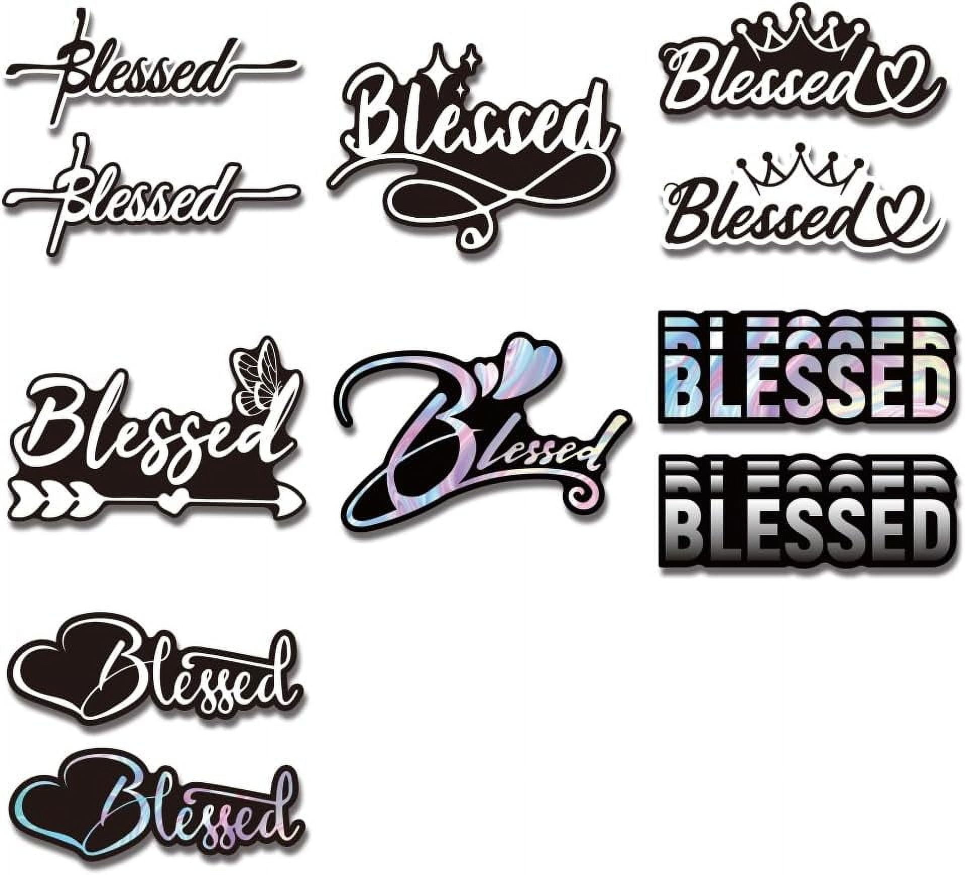 7Pcs Blessed Butterfly Car Decal Set Blessed Heart Waterproof Vinyl ...