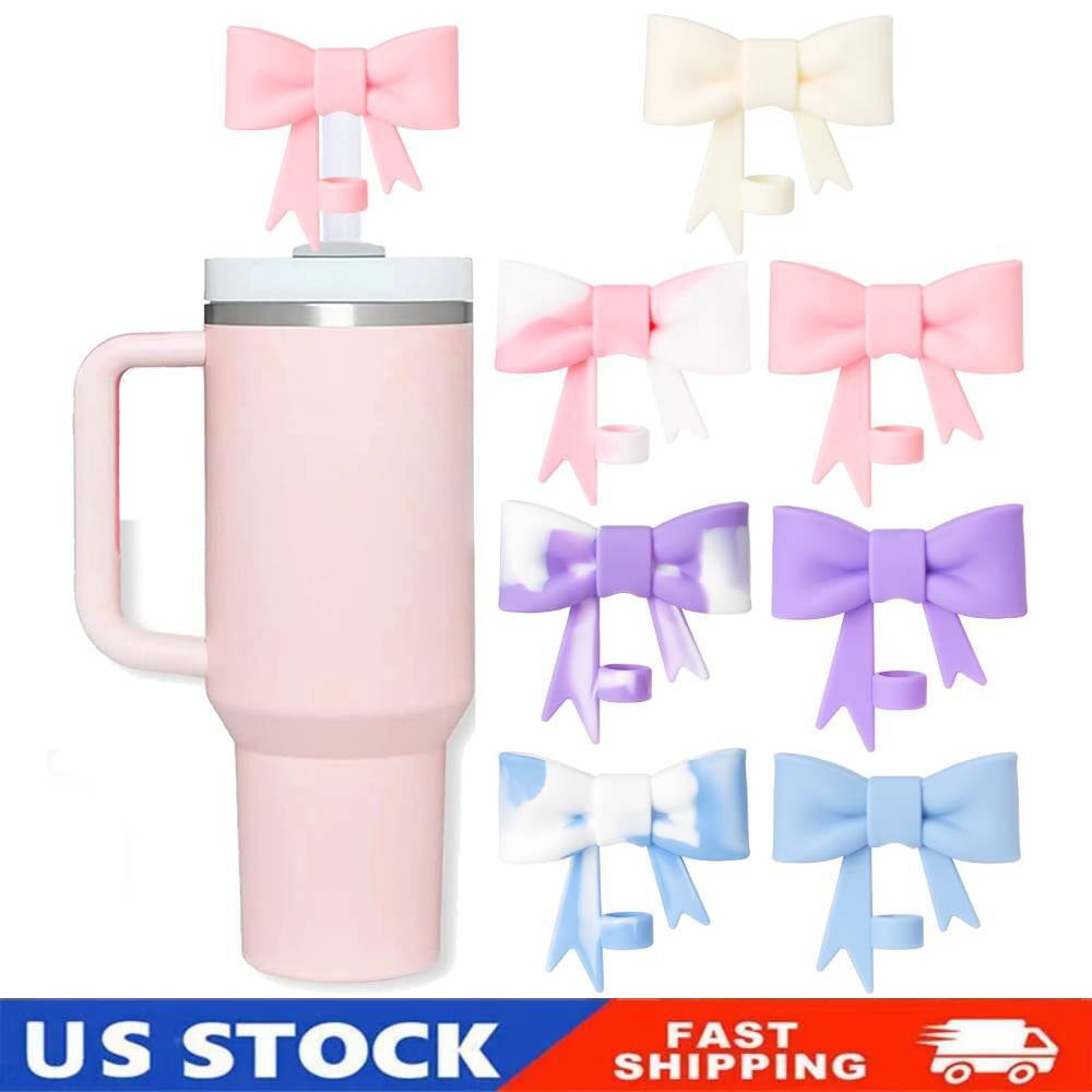 7Pcs Bow Straw Covers Cap Toppers 10mm For Stanley Tumbler Cups 40oz ...