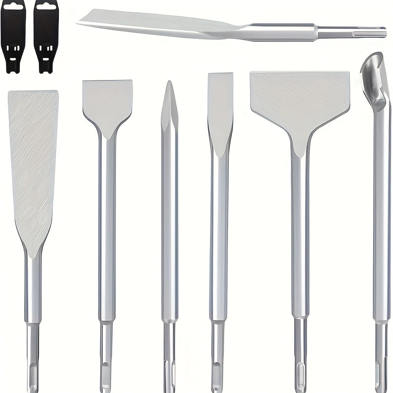 7Pcs Carbide SDS PLUS Chisel Set, SDS PLUS Drill Rotary Hammer Bits ...