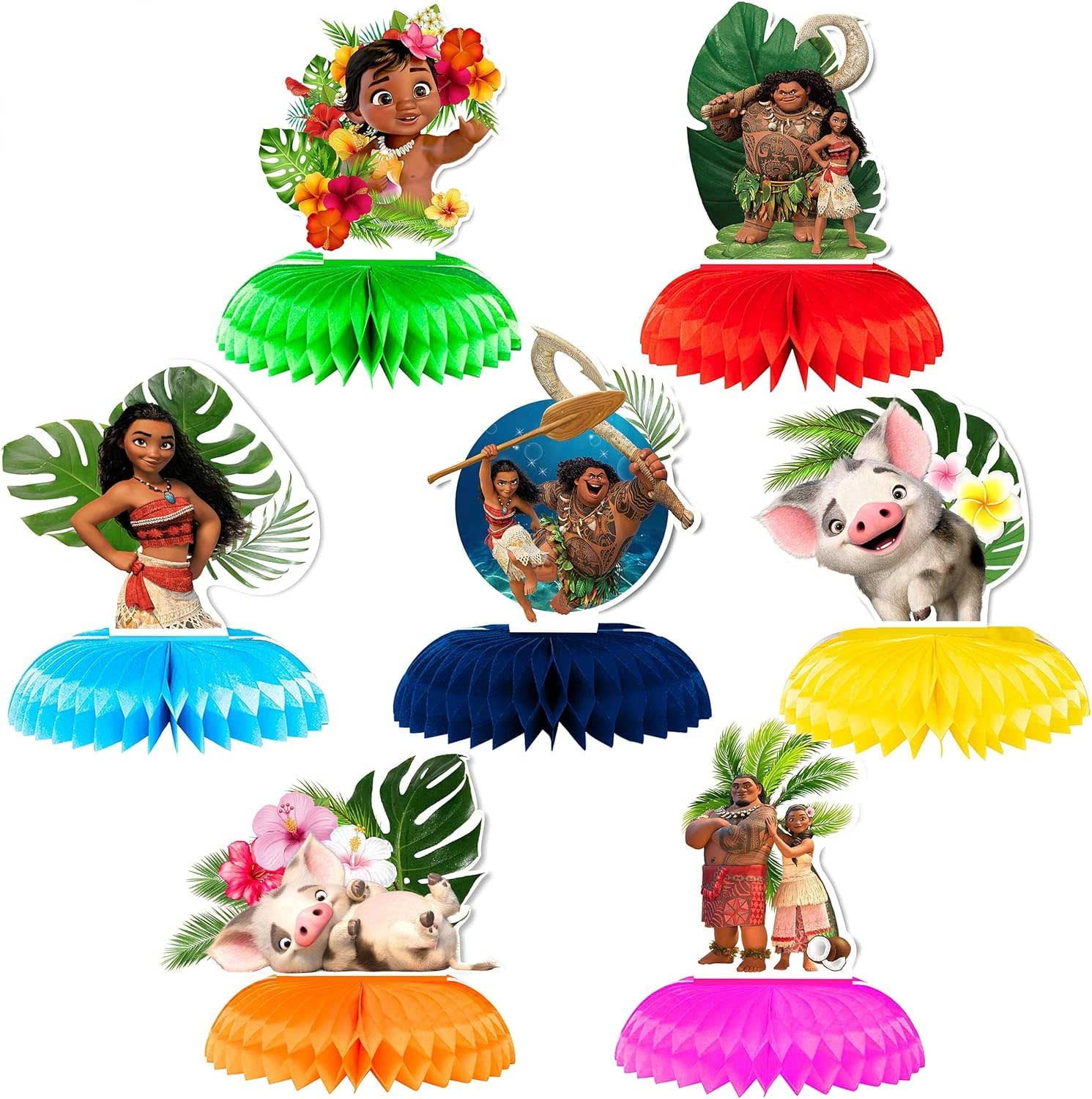 7Pcs Cartoon Honeycomb Centerpieces Party Supplies, Double Sided Table ...