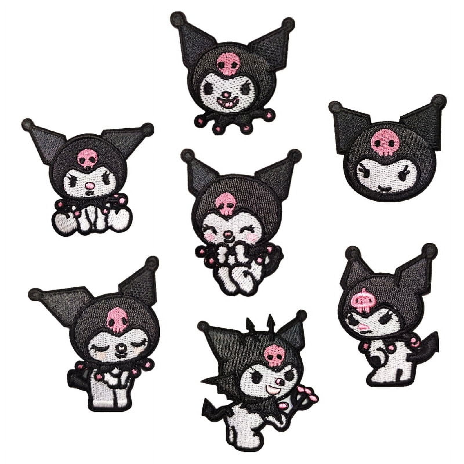 7Pcs Cartoon Kuromi Anime Self-adhesive Applique For Sew Child Clothes ...