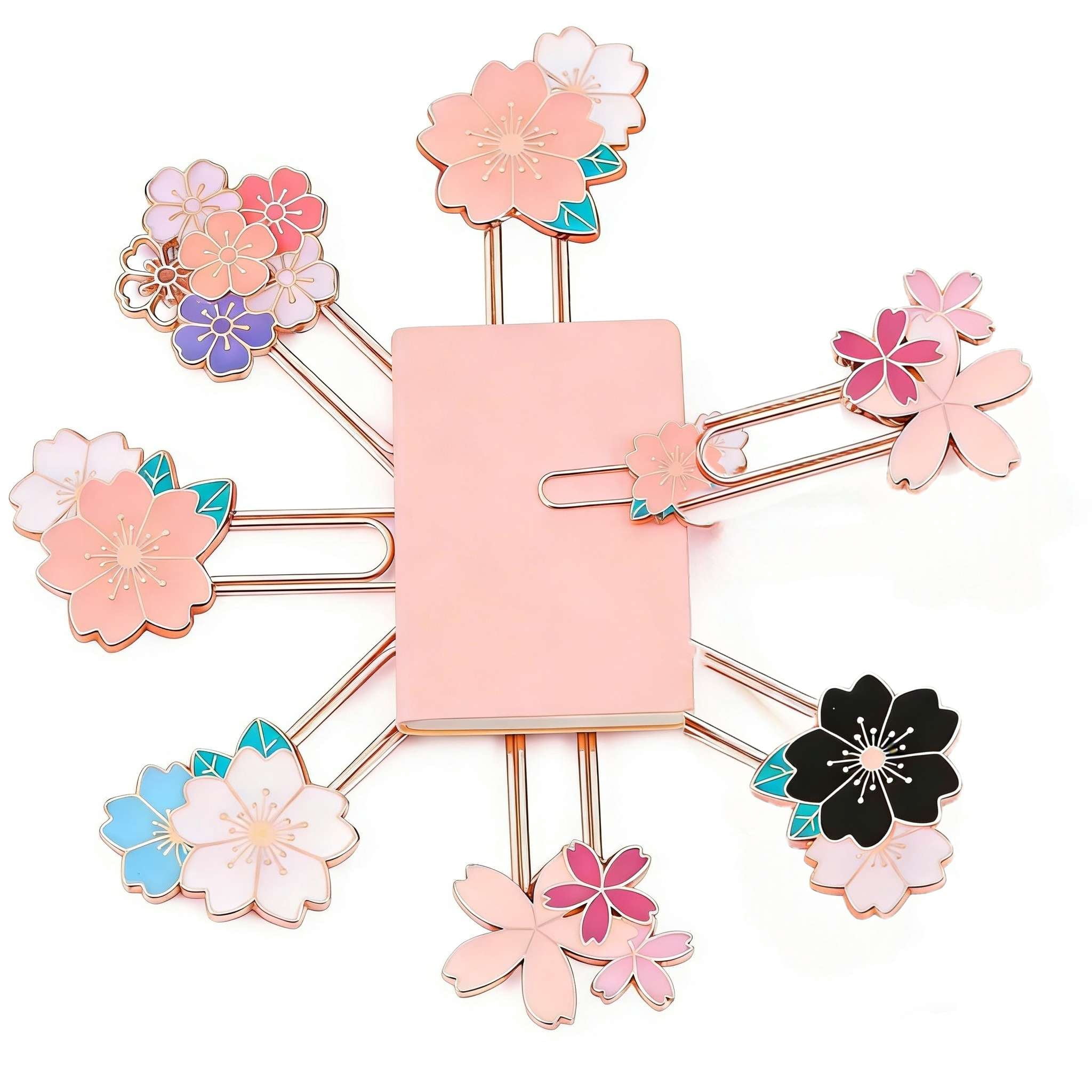 7Pcs Cherry Paper Clips, Large Metal Paperclip Cute Bookmark Colorful ...