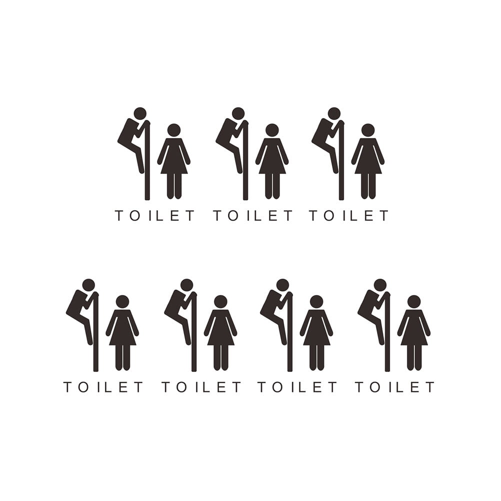 7pcs Creative Toilet Door Stikers Diy Peep Beauty Toilet Wall Stickers For Mall Restaurant