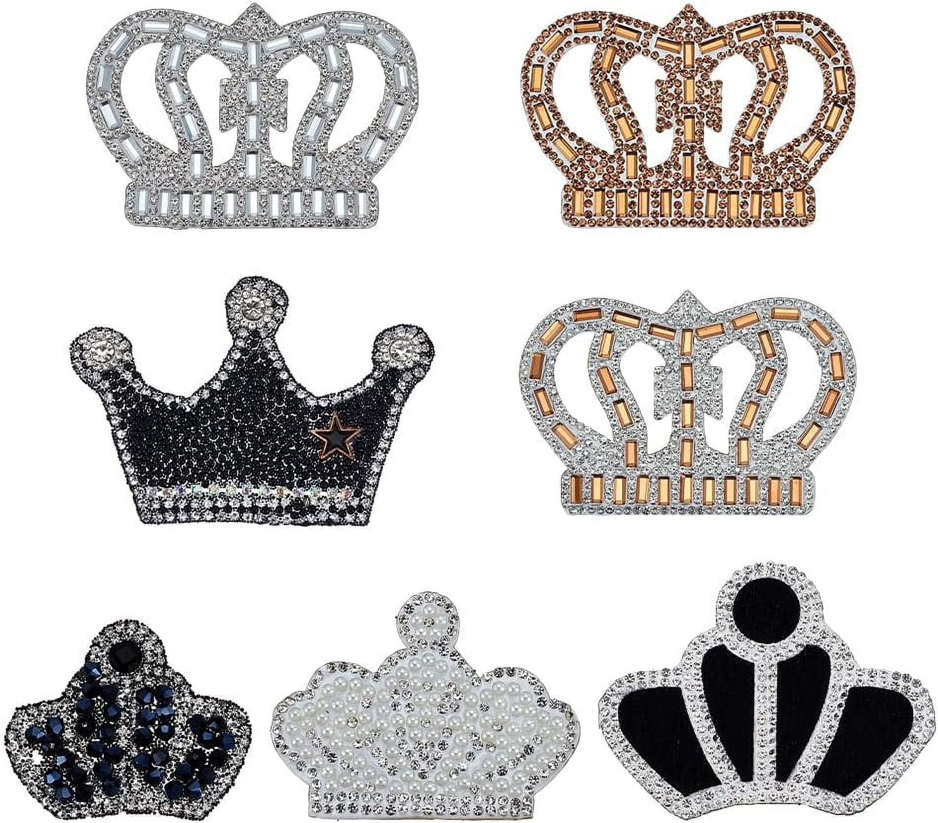 7Pcs Crown Rhinestone Clothes Patches Mixed Style & Size Crystal Sew ...