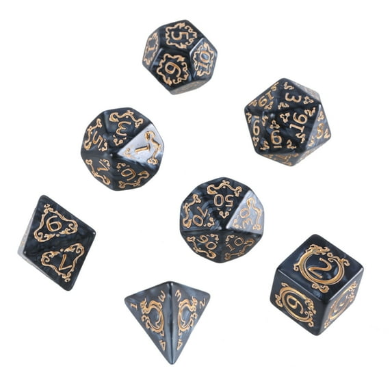 7Pcs Dragon Pattern Multi-Sided Acrylic Dices Role Playing Table Game ...