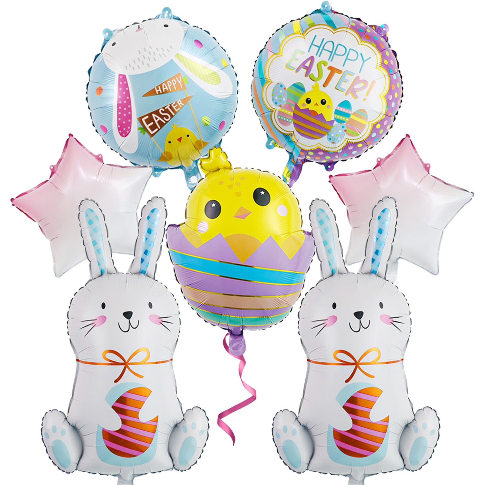 7Pcs Easter Foil Balloons: Bunny, Chicken, Egg Shapes for Party Decor ...