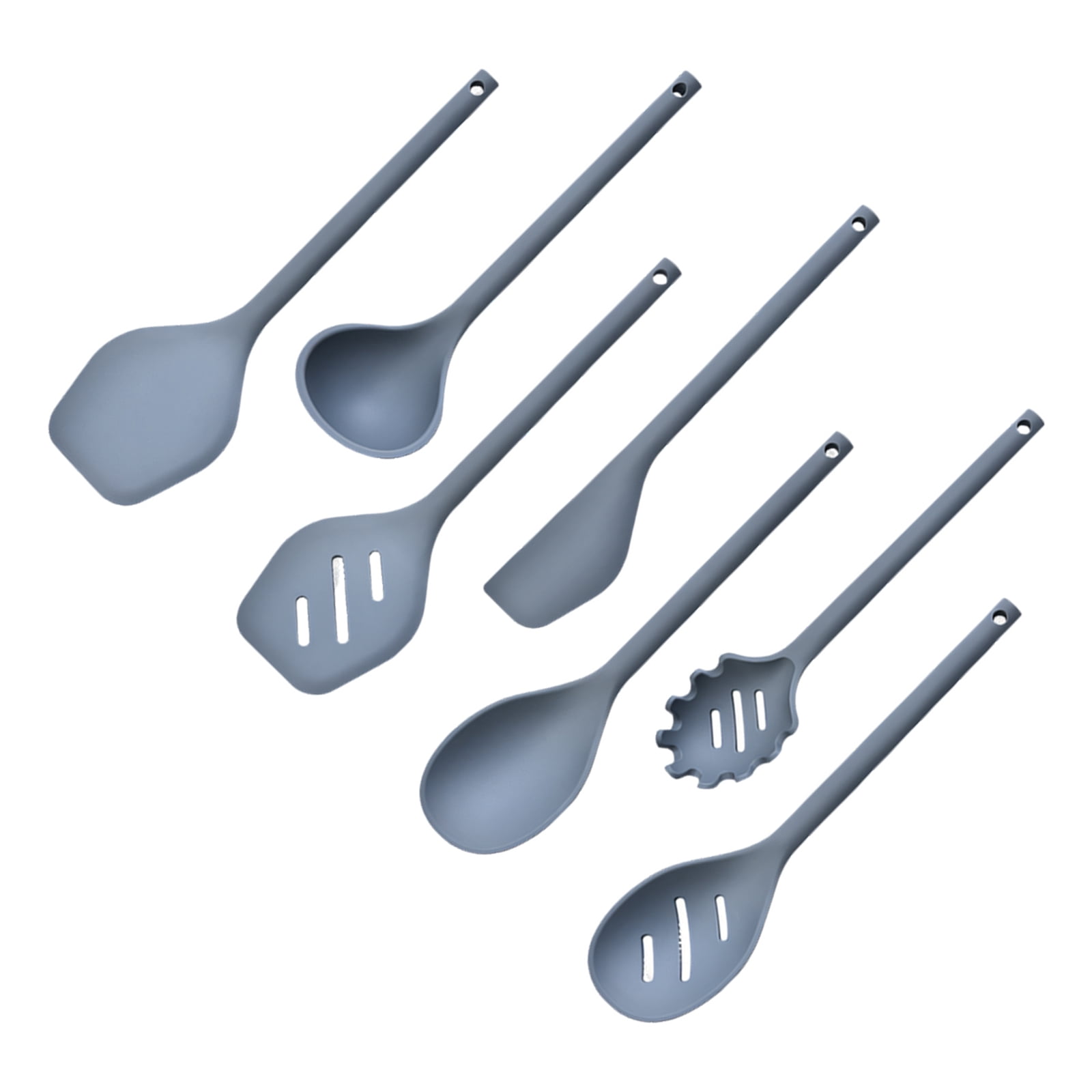 7Pcs Ergonomic Grip Silicone Spatula Heat Resistant Grade Cookware Easy ...