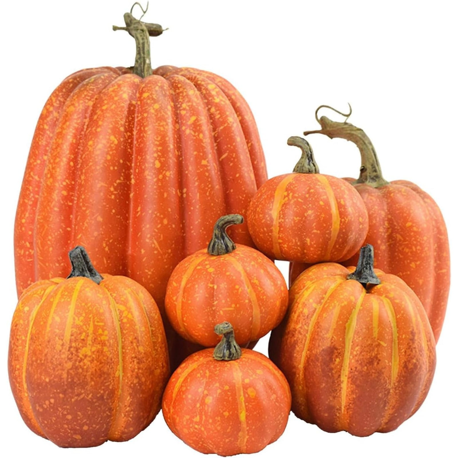 7Pcs Fake Pumpkins Artificial Plastic Pumpkins Decorations Foam ...