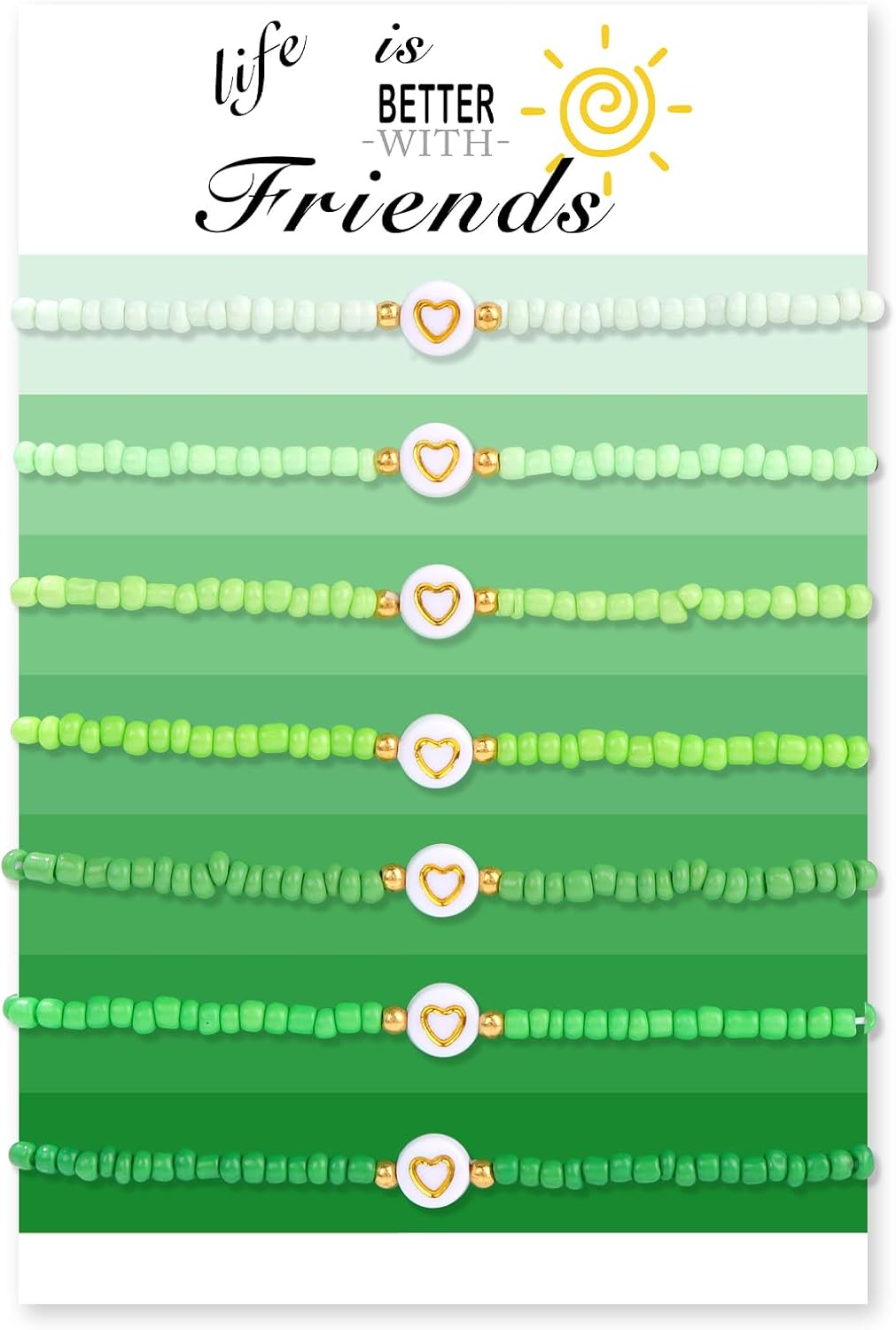 7Pcs Friendship Bracelets Beaded Bracelets Cute Heishi Surfer Clay Bead ...