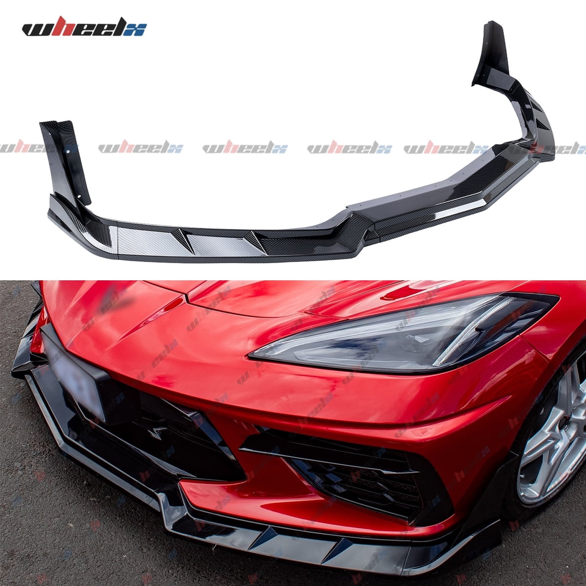 7Pcs Front Lip Compatible with 2020-2025 Chevy Corvette C8 Z51, Bumper ...