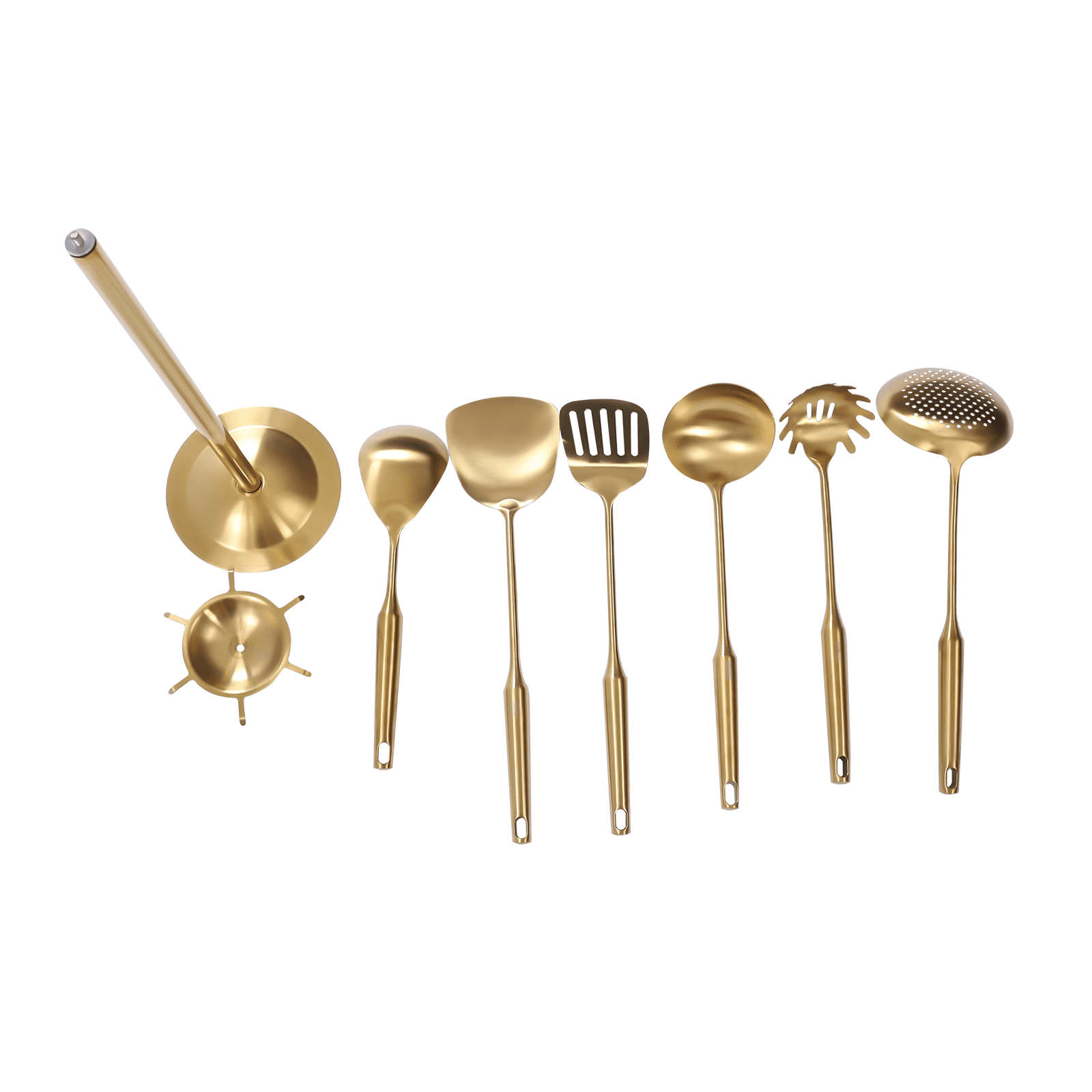 7Pcs Gold Kitchen Utensil Set Stainless Steel Cooking Utensils Tools ...