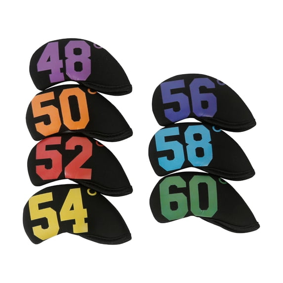 7Pcs Golf Iron Headcover Golf Club Head Cover Golf Wedge Covers Set ...