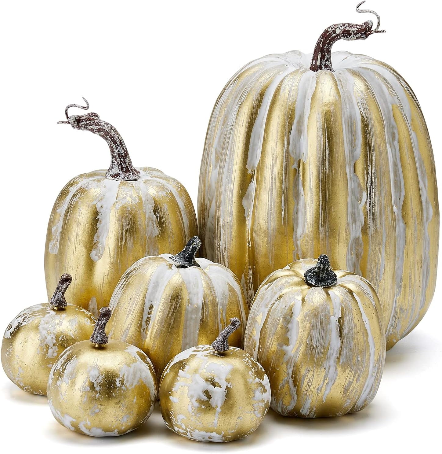 7Pcs Halloween Artificial Pumpkins Fake Plastic Pumpkins Table ...