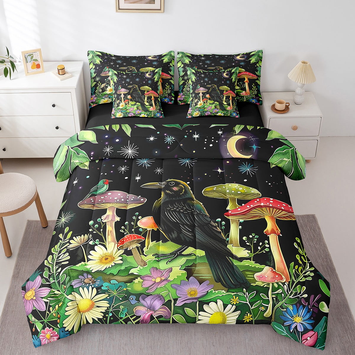 7Pcs Halloween Decorations Bedroom Comforter with Sheets Magiocal ...