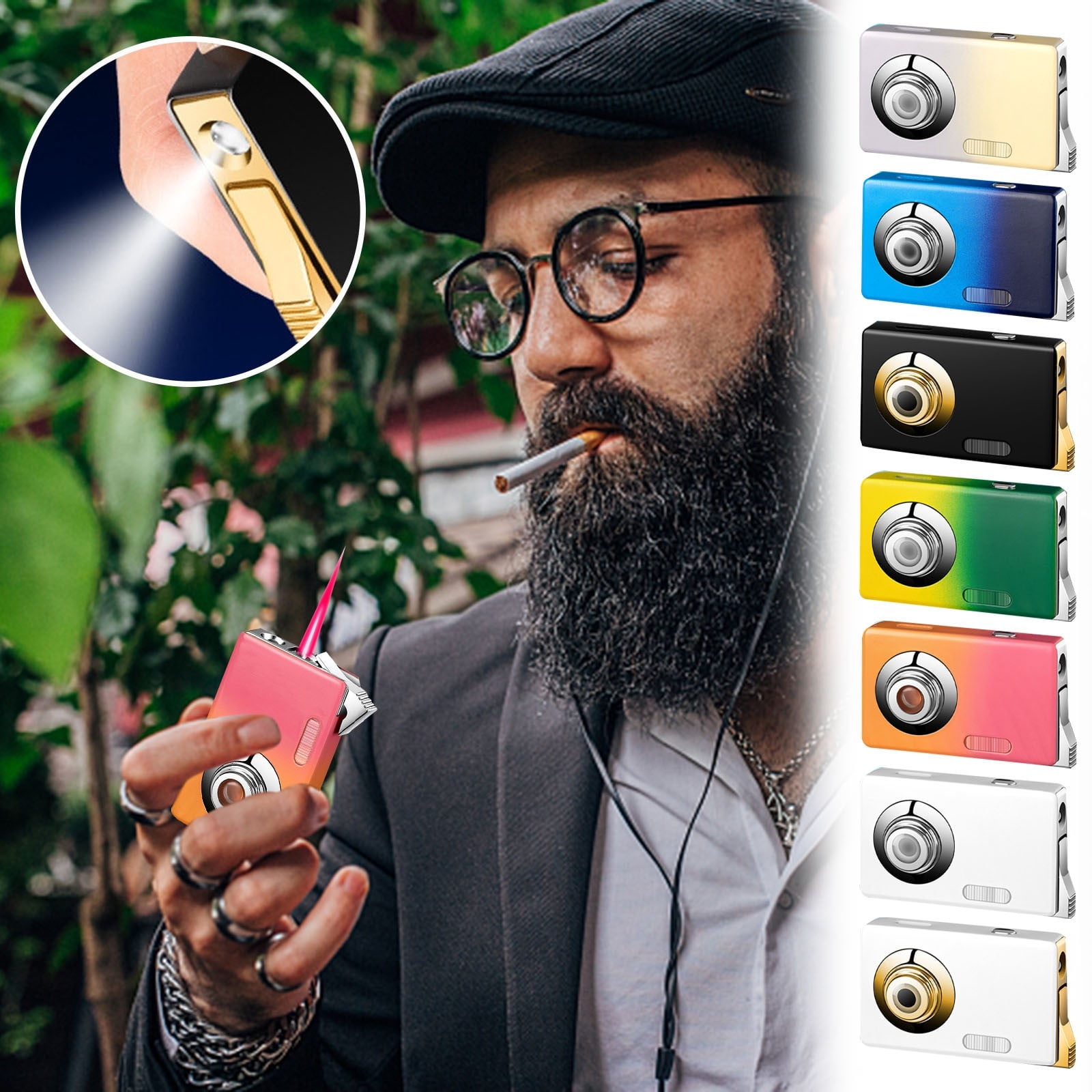 7Pcs Inflatable Lighter, Yannianjz Inflatable Lighter, Red Flame Torch ...