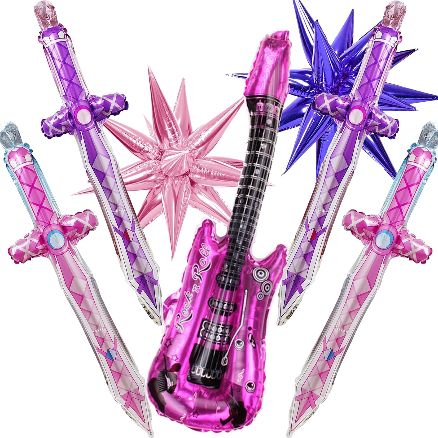 7Pcs Kpop Balloons Pink Purple Set - Music Themed Party Decorations for ...