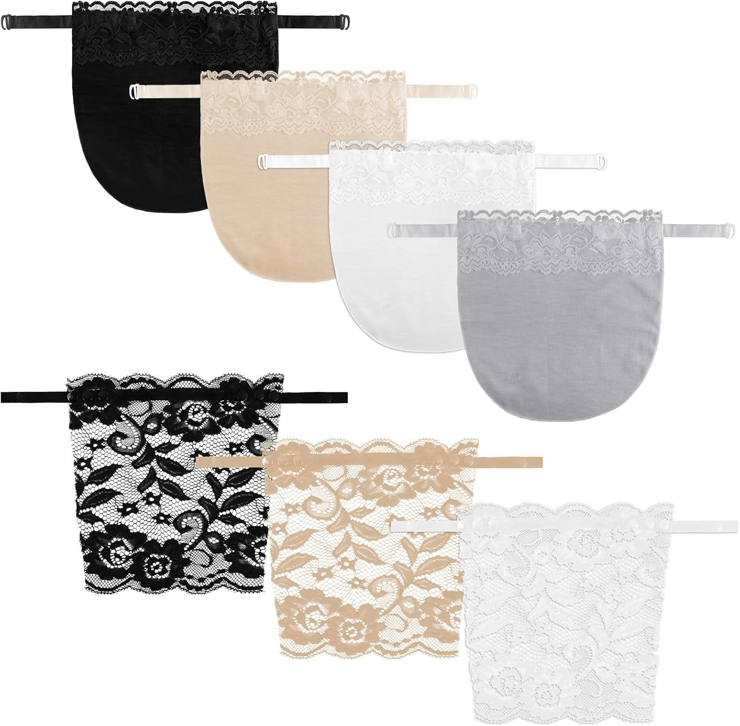 7Pcs Lady Clip-on Lace Mock Camisole Bra Insert Panels, Anti Peep ...