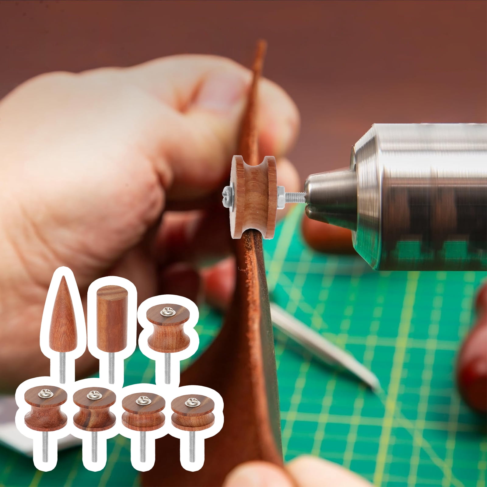7Pcs Leather Burnishing Bit Set Wood Leather Polishing Bit Edge ...