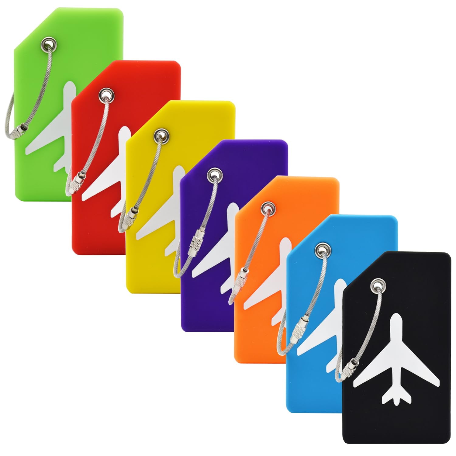 7 Pack Silicone Luggage Tag Baggage Handbag Travel Suitcase Tags with ...