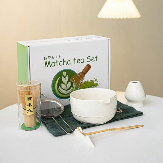 7Pcs Matcha Whisk Set,Ceramic Matcha Tea Set Includes Whisk Matcha Bowl ...