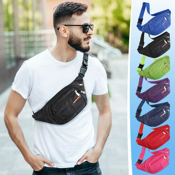 7Pcs Men's Waist Bag, Kadlawus Men's Waist Bag, Canvas Sports Crossbody ...