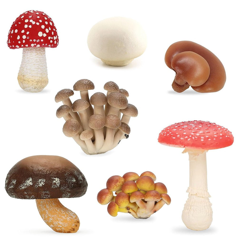 7Pcs Mushrooms Craft Ornaments, Simulation Model of Mushroom Garden ...